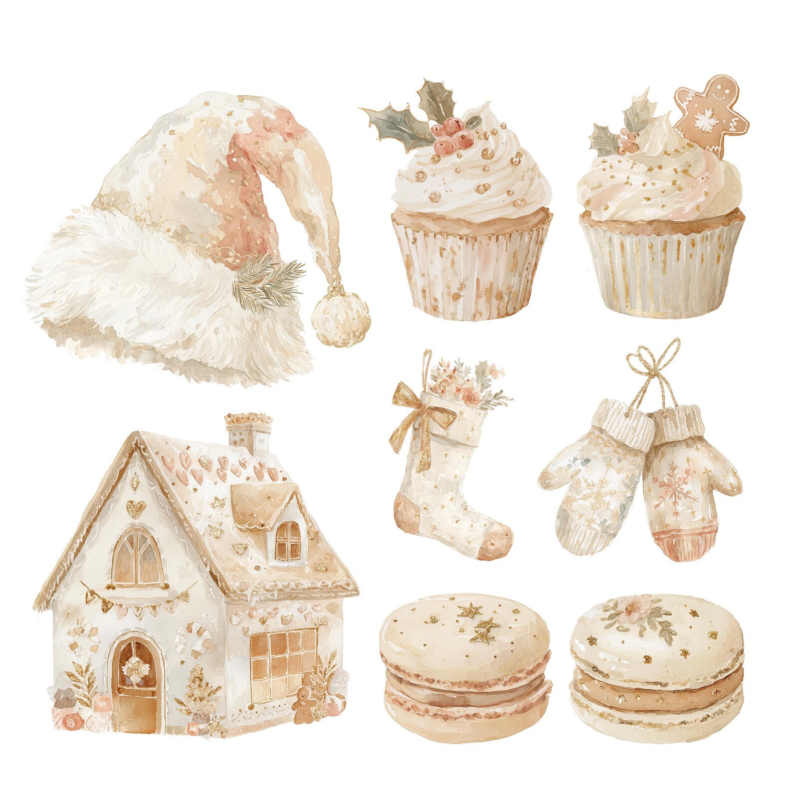 Elegant Christmas Clipart Bundle | 32 PNG Elements - Etsy