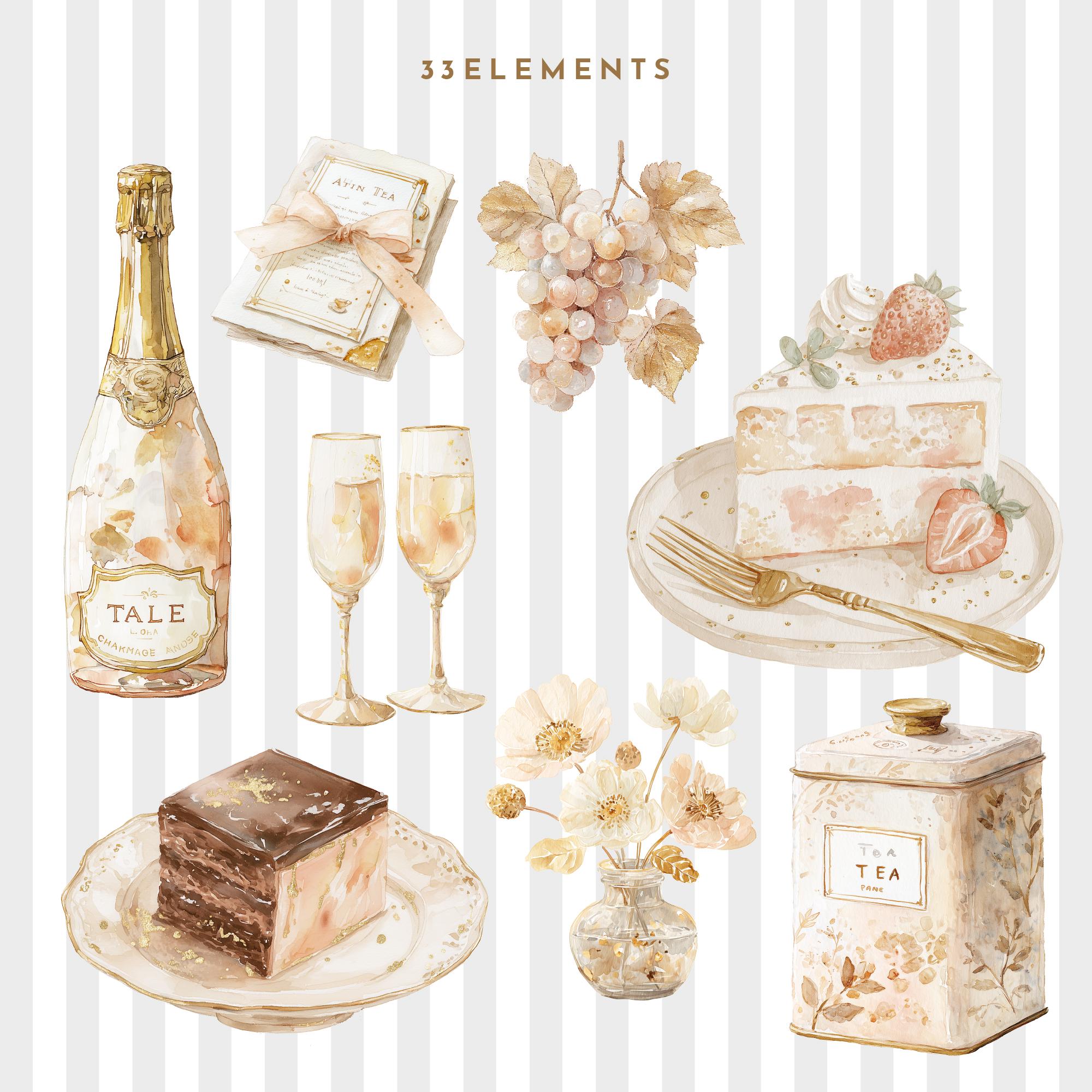 Elegant Afternoon Tea Clipart Bundle | 33 PNG Elements - Etsy