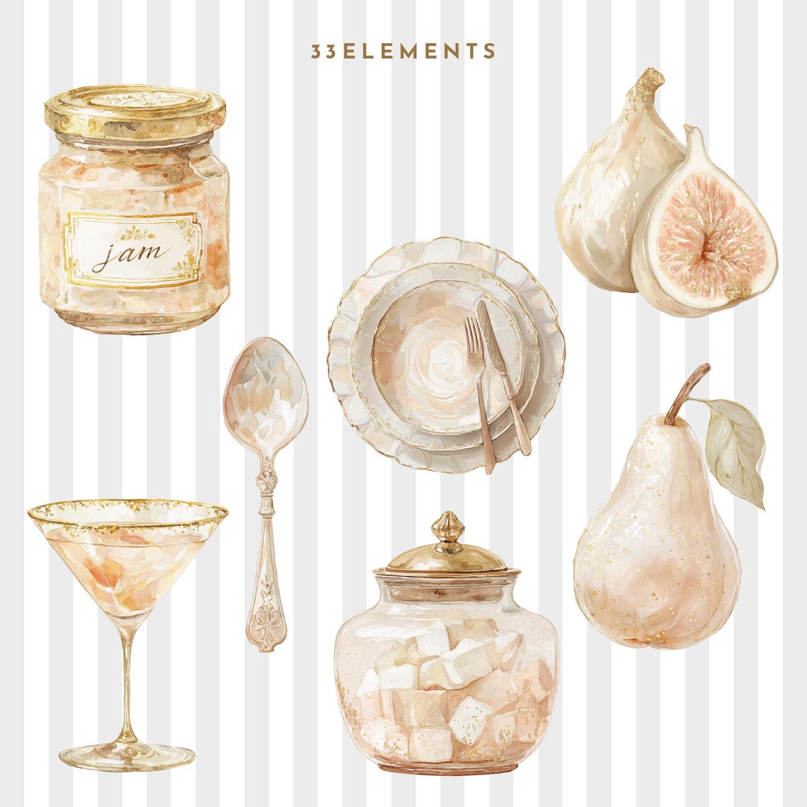 Elegant Afternoon Tea Clipart Bundle | 33 PNG Elements - Etsy