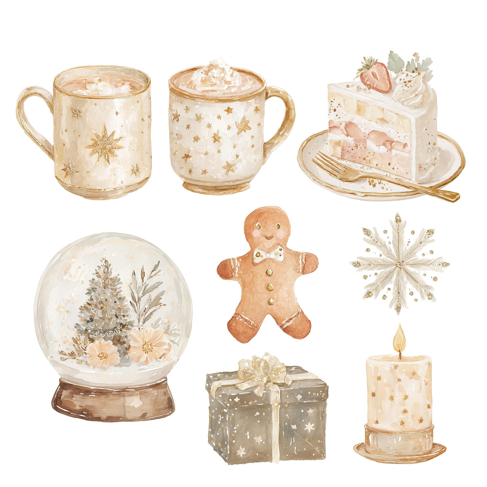 Elegant Christmas Clipart Bundle | 32 PNG Elements - Etsy