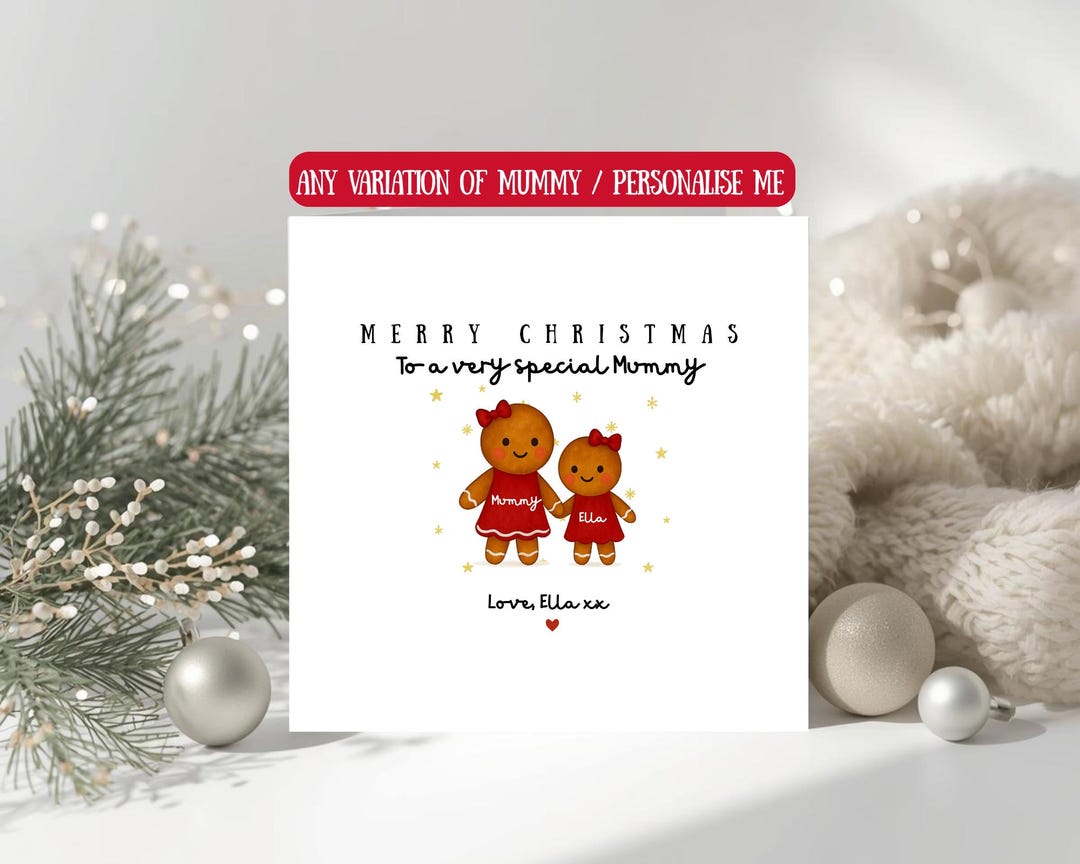 Christmas Card for Mummy From Daughter – Cute Mummy Christmas Card ...