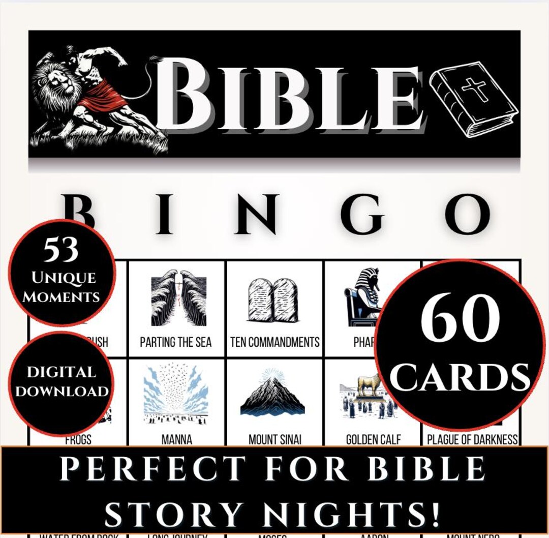 Bible Story Bingo Game for Kids | 60 Cards | Fun & Educational ...