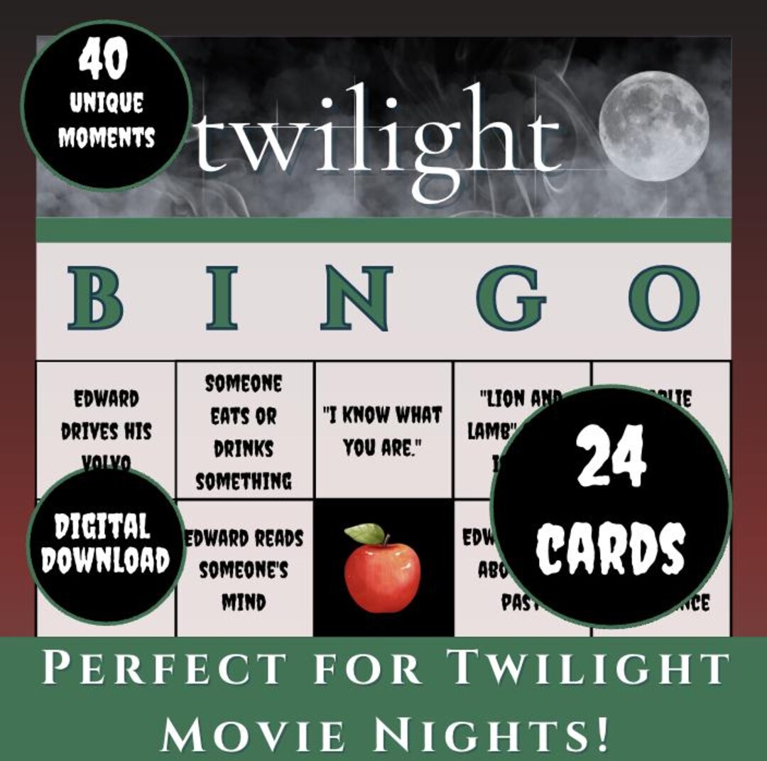 Twilight Movie Watchalong Bingo Vol.2 | Twilight Saga Party Game ...