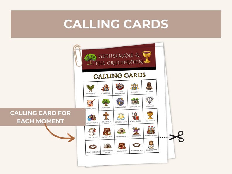 Gethsemane and the Crucifixion Bingo Game – 200 Printable Cards With 35 ...