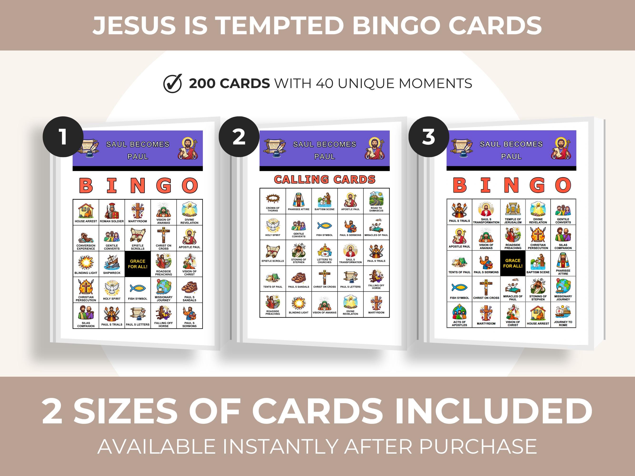 Saul Becomes Paul Bingo Game – 200 Printable Cards With 64 Unique ...