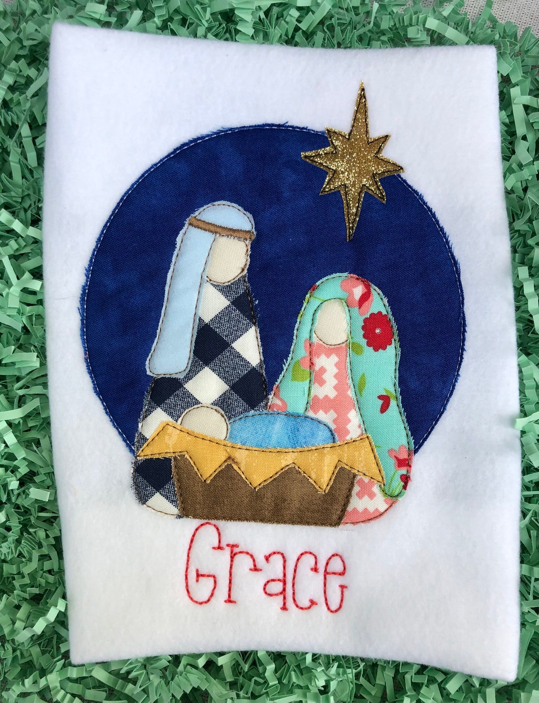 Nativity Applique Shirt/personalized Christmas Shirt for - Etsy