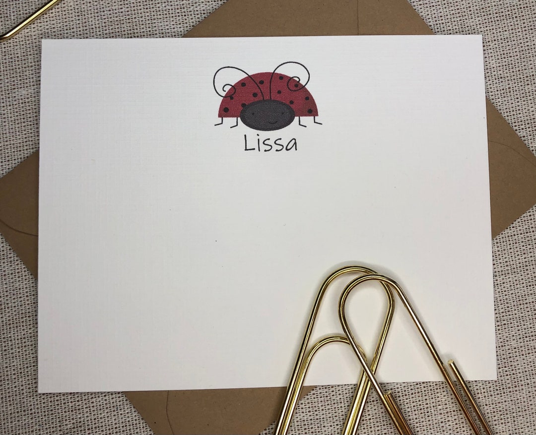 Personalized Ladybug Notecards/great Gift Idea/custom Stationery With ...