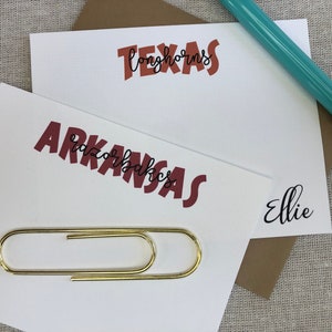 Personalized College Notecards/university Stationery With Name/choose ...