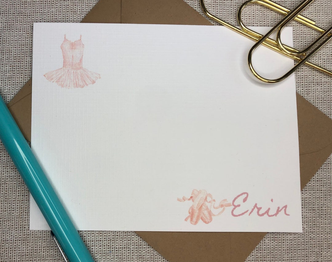 Personalized Ballet Note Cards/ballet Notecards With Tutu and Pointe ...