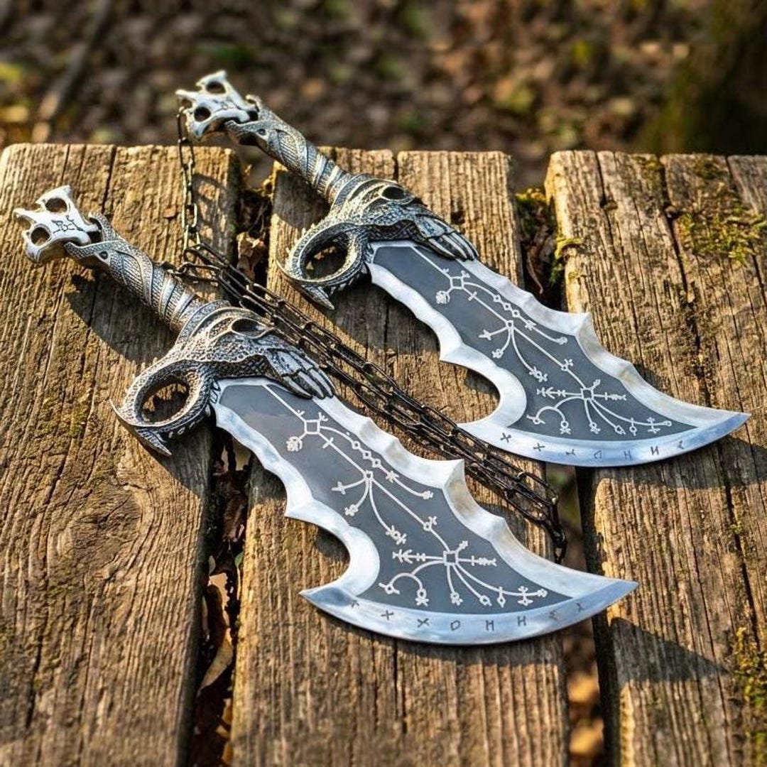 Custom Handmade God of War Blades of Chaos Replica Set | Kratos Dual ...