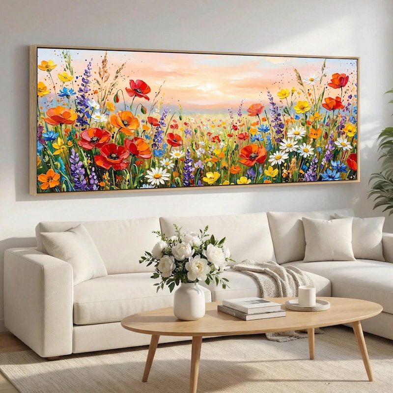 Large Floral Canvas - Etsy UK