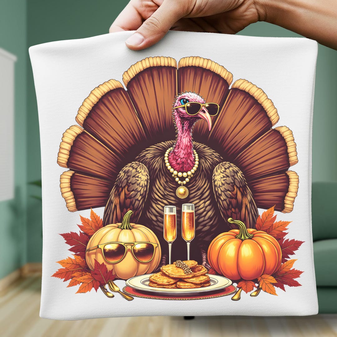 4 Bougie Turkey PNG Bundle, Glam Funny Thanksgiving, Pumpkin Autumn ...