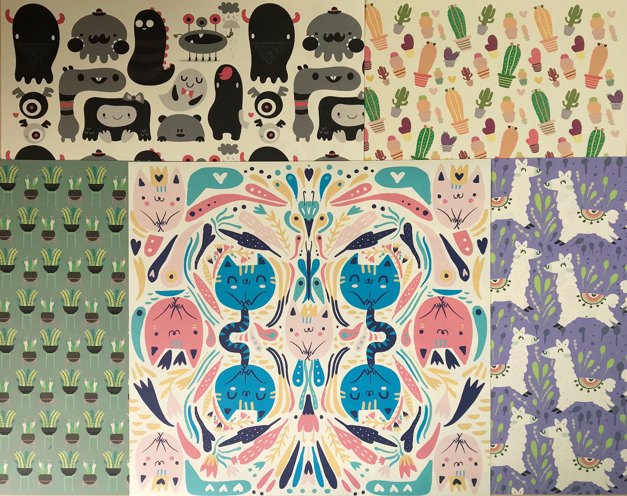 Digital Scrapbook Paper Set 1 Patterns 5 Papers in .JPEG Files 12x12in ...