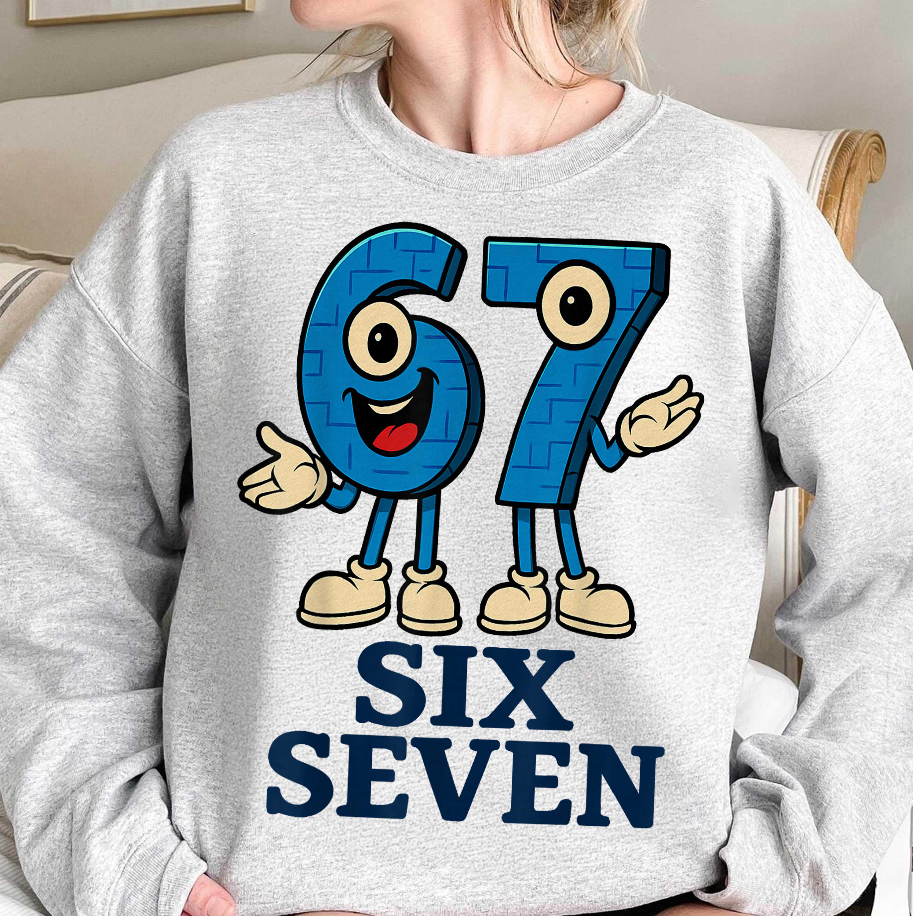 Funny Six Seven Cartoon Png, 67 Cartoon Characters Clipart, Numbers Png ...