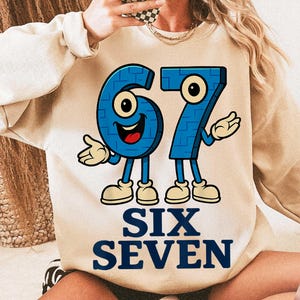 Funny Six Seven Cartoon Png, 67 Cartoon Characters Clipart, Numbers Png ...