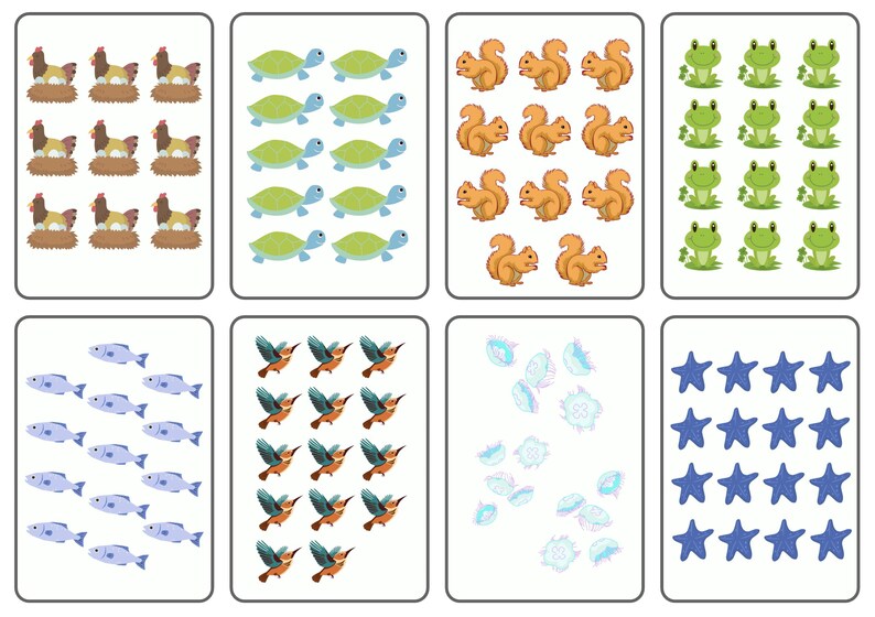 Printable Flash Cards for Numbers 1 to 20 -- Counting With Animals - Etsy