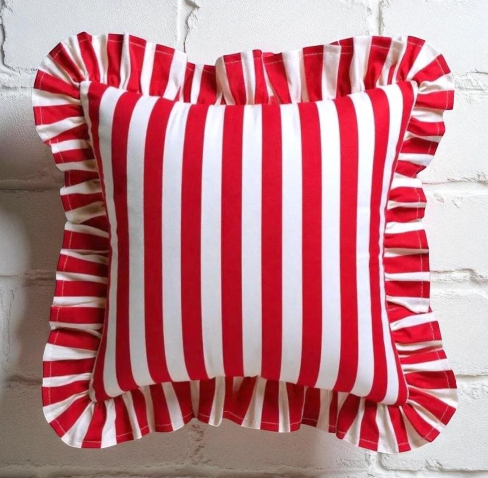 Frill Striped Pillow Cover - Ruffle Pillow - Different Color Options ...