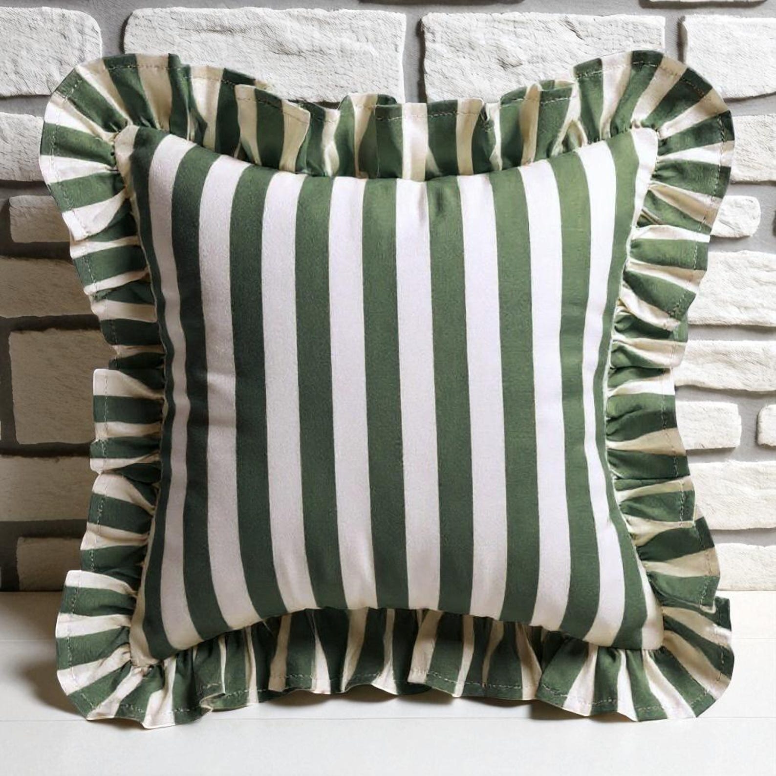 Frill Striped Pillow Cover - Ruffle Pillow - Different Color Options ...