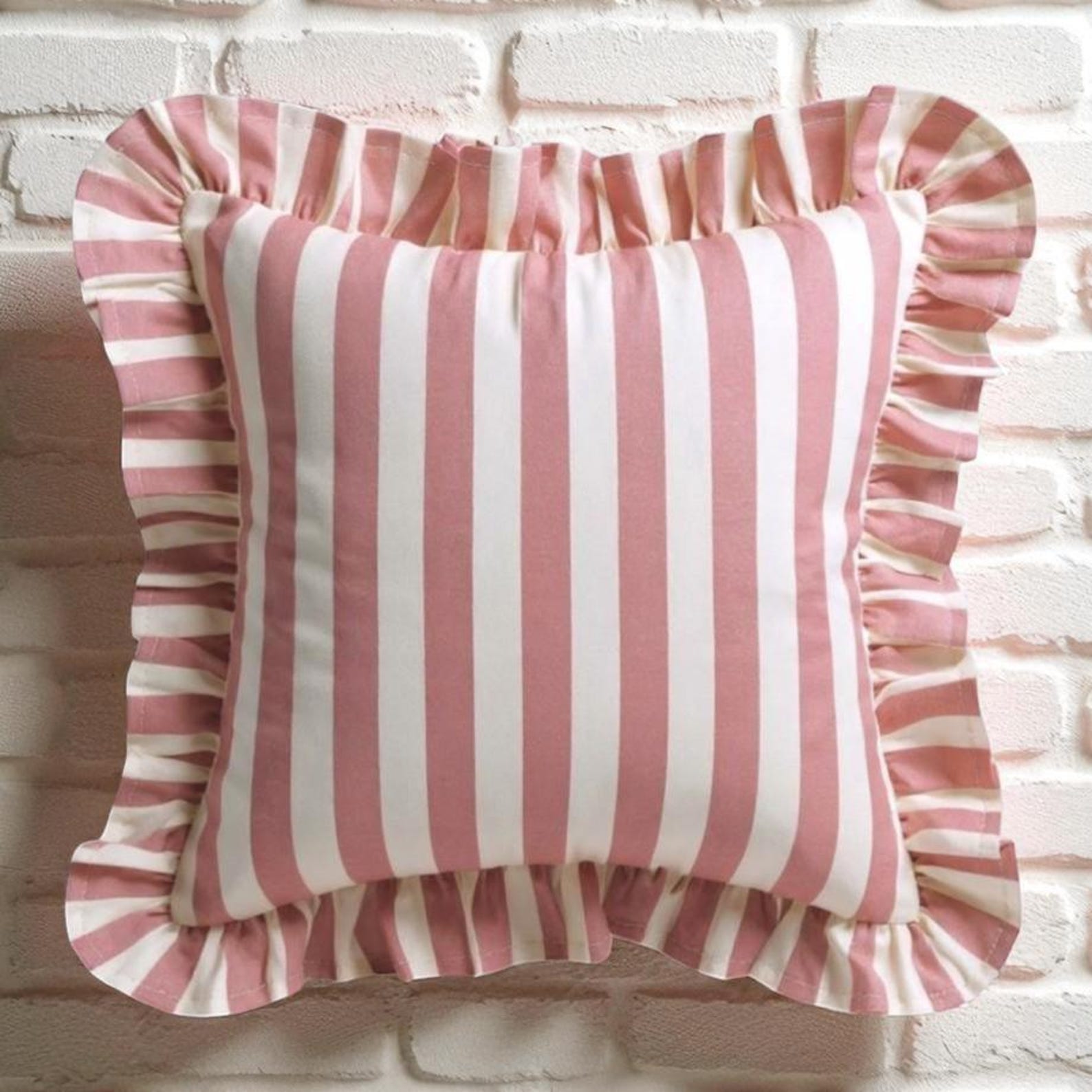 Frill Striped Pillow Cover - Ruffle Pillow - Different Color Options ...