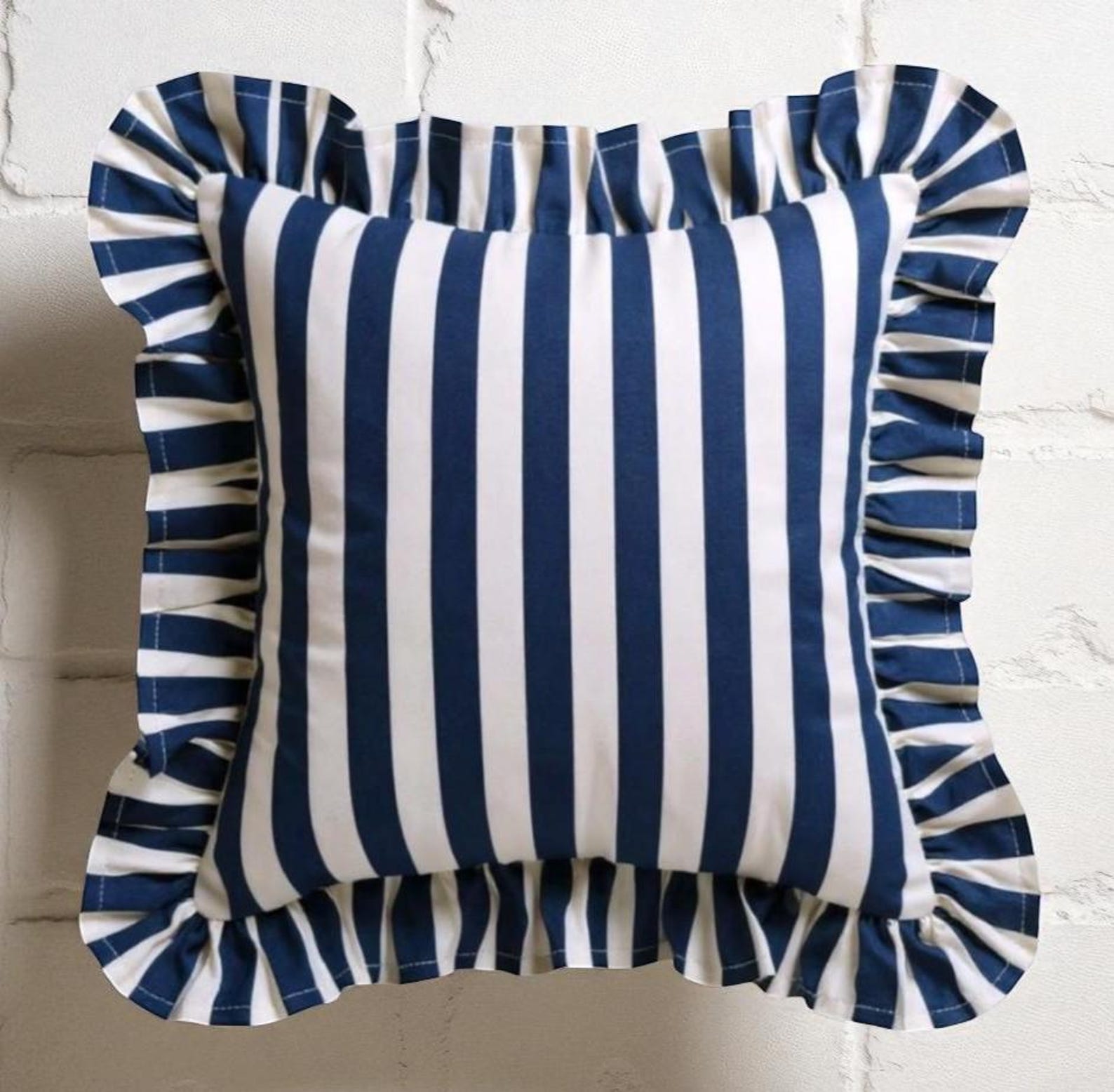 Frill Striped Pillow Cover - Ruffle Pillow - Different Color Options ...