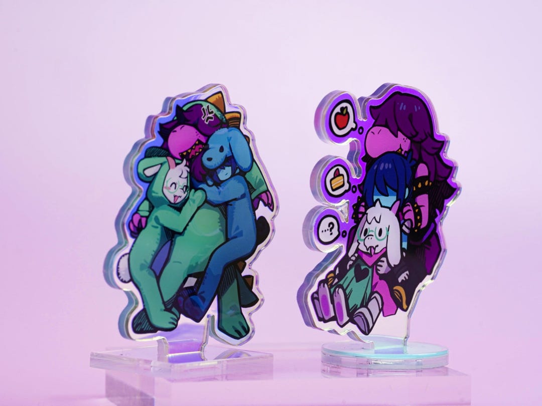 Deltarune Kris, Susie Ralsei Acrylic Standee Set - Vibrant Desktop ...