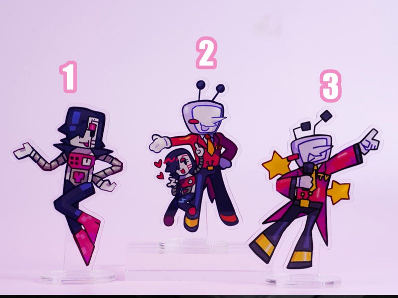 Deltarune Tenna & Mettaton Acrylic Standee Set - Vibrant Desktop Decor ...