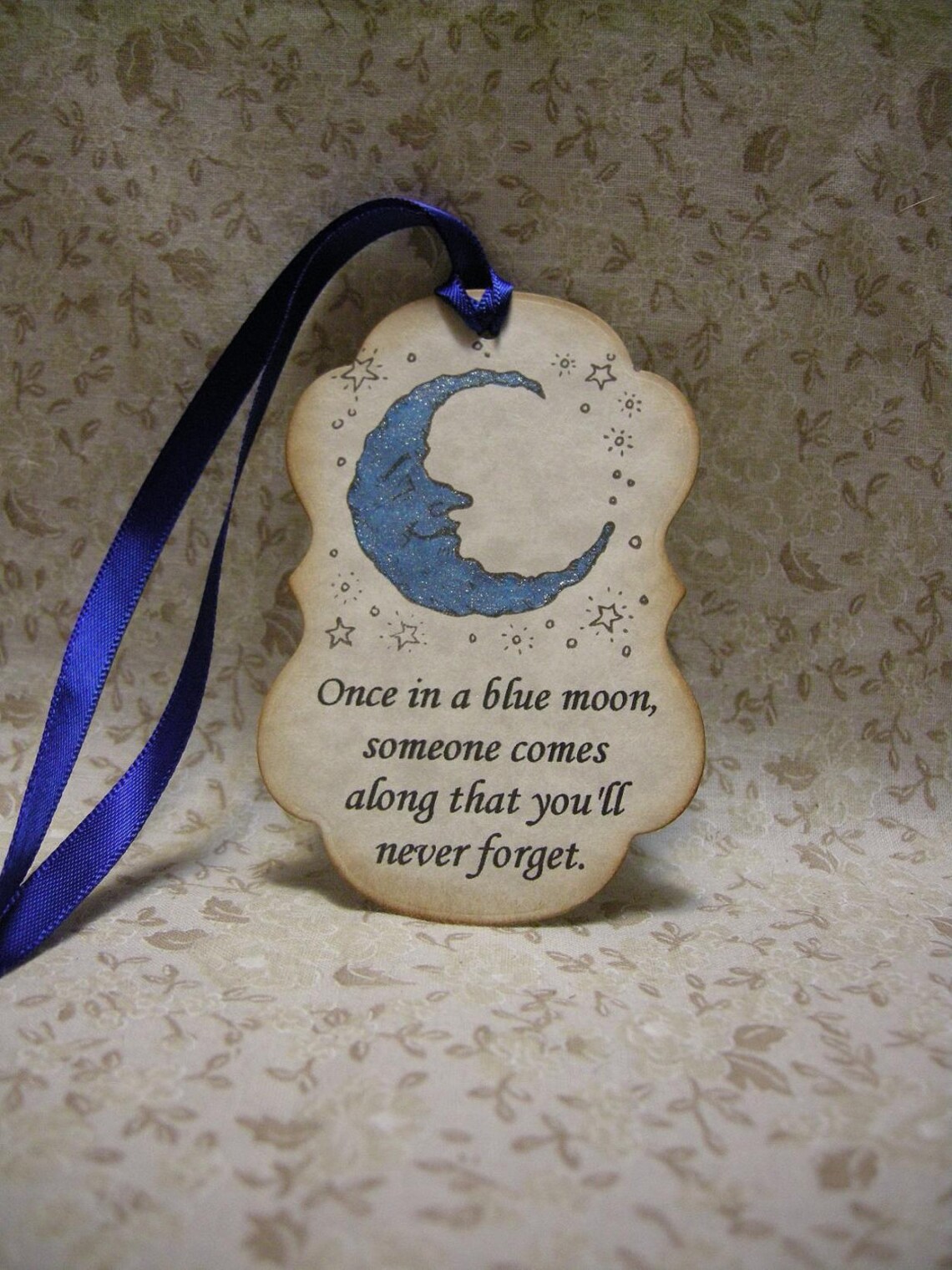 Blue Moon Gift Tag - Once in a Blue Moon - Baby Shower Tag / Favor Tag ...