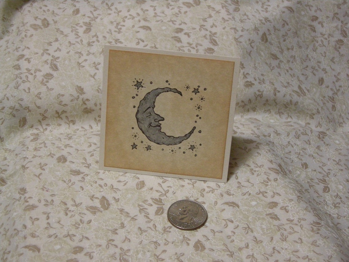 SILVER MOON Thank You Notecards With Silver Stars / Vintage - Etsy
