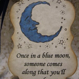 Blue Moon Gift Tag - Once in a Blue Moon - Baby Shower Tag / Favor Tag ...