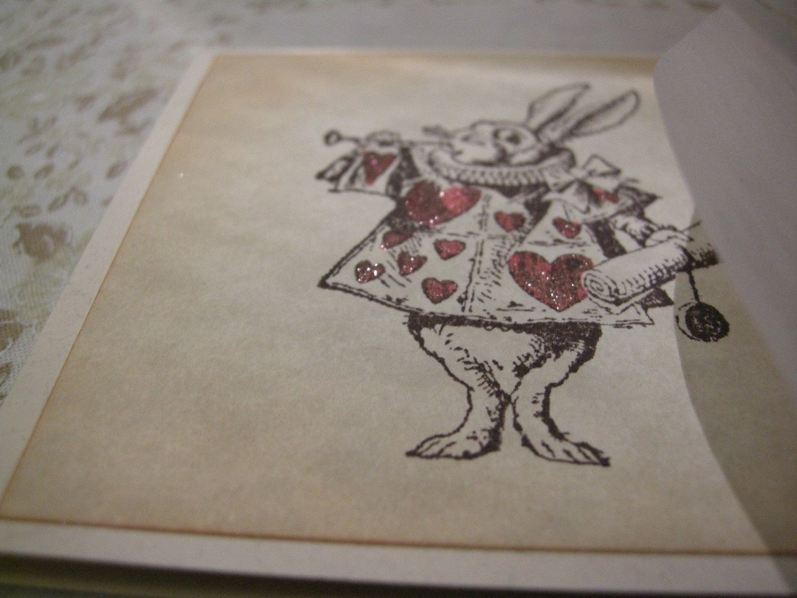 Alice in Wonderland White Rabbit Notecards - Vintage Style, Shabby Chic ...