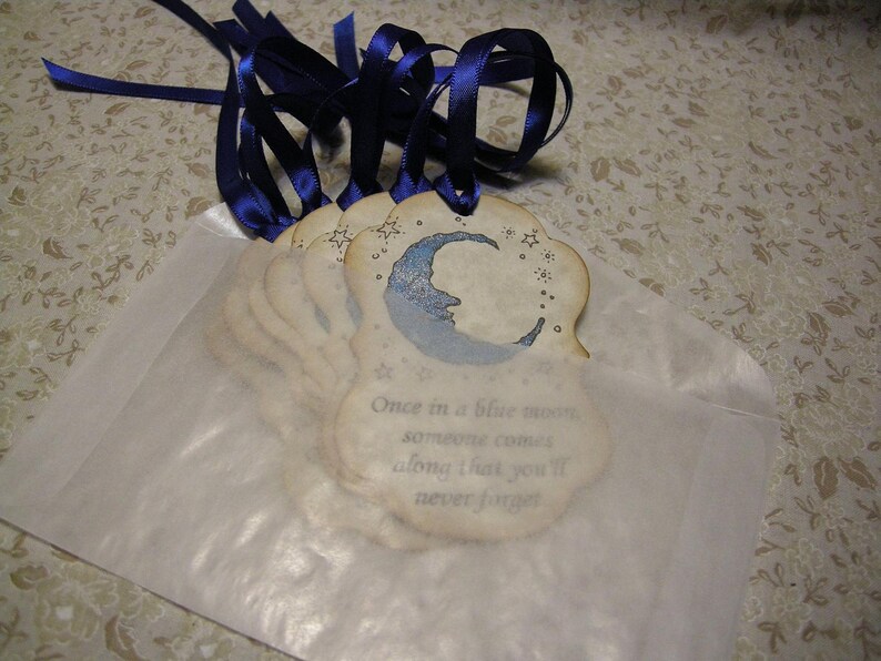 Blue Moon Gift Tag Once in a Blue Moon Baby Shower Tag / - Etsy