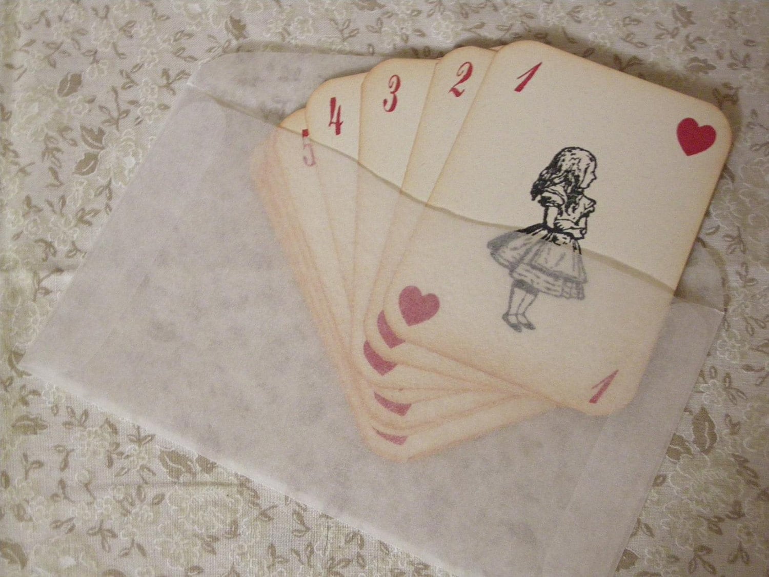 Alice in Wonderland Playing Cards - Set of 14 Cards - Ephemera, Vintage ...