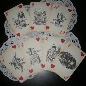 LARGE Alice in Wonderland Playing Cards - 4 X 6 - 14 Cards - Ephemera ...