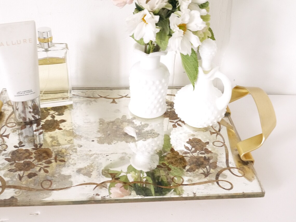 French Vintage Mirror Serving Tray Art Deco Mid Century 1950s | Etsy