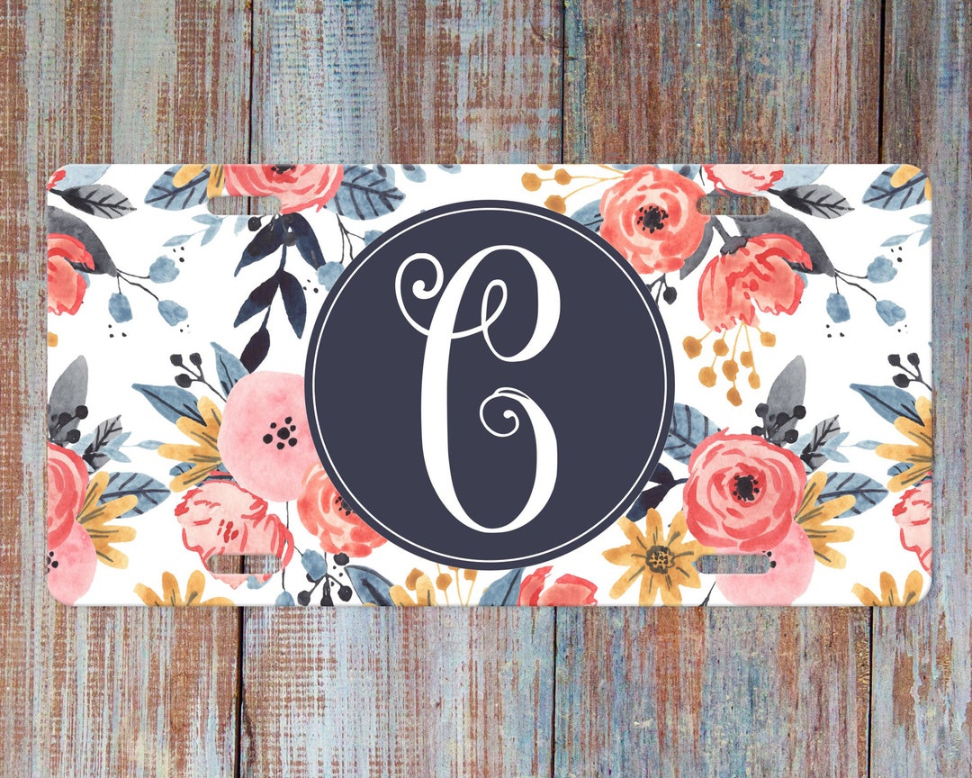 Personalized License Plate Single Letter Monogram Front Car - Etsy