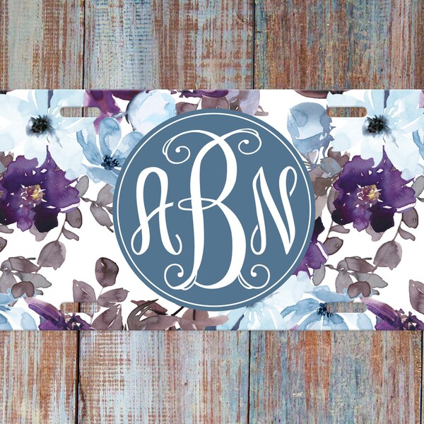 Floral License Plate - Etsy
