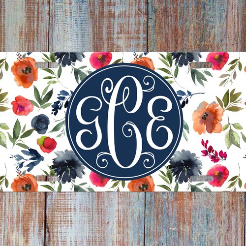 Personalized License Plate Monogrammed Car Tag Front License | Etsy