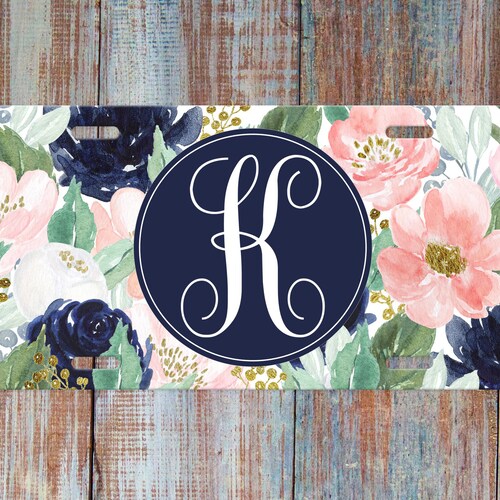 Floral Car Tag Floral License Plate Personalized Car Tag - Etsy