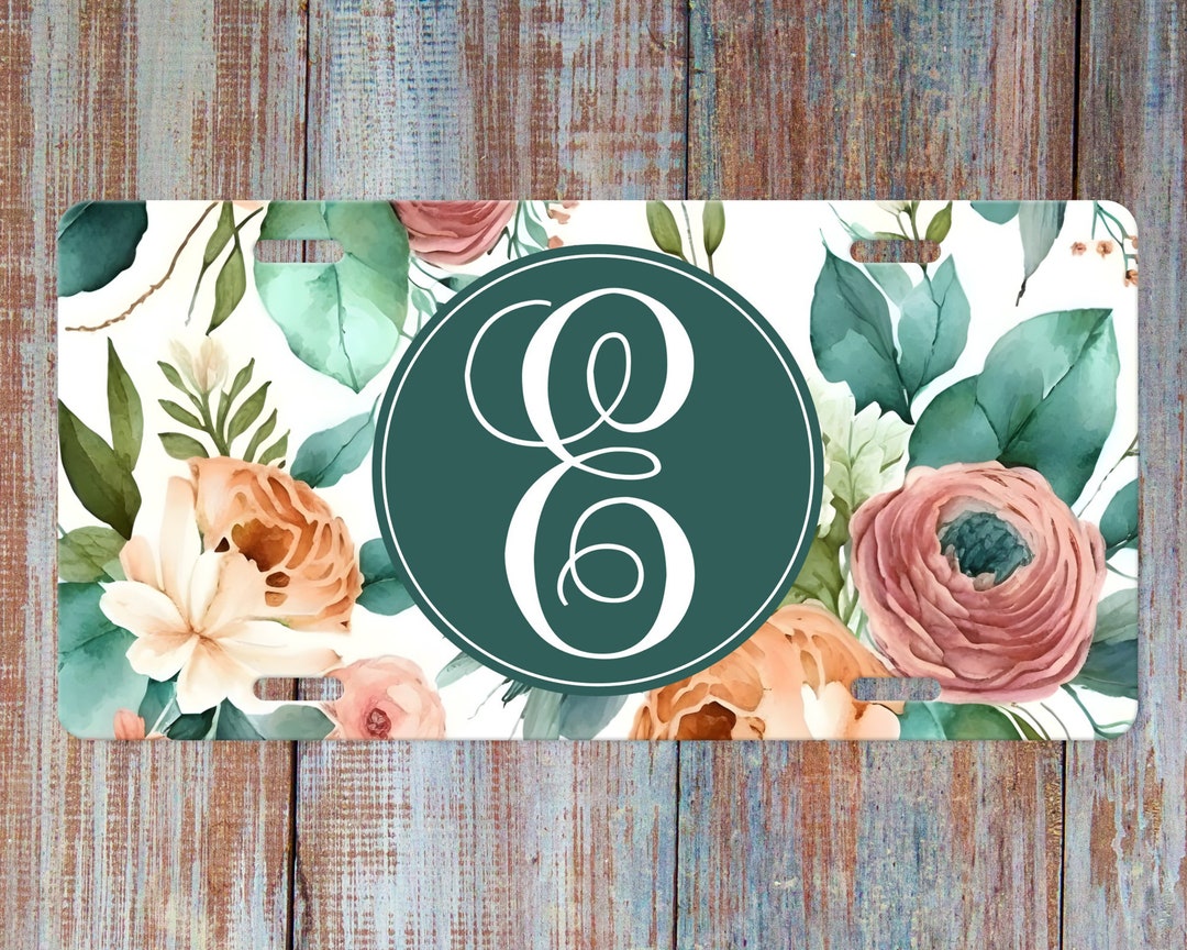 Personalized License Plate, Single Letter Monogram, Front Car Tag, Car ...