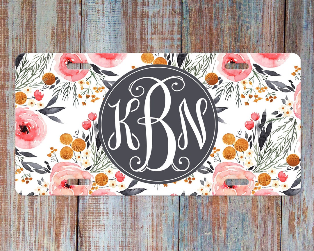 Personalized License Plate, Monogram Car Tag, Front Car Tag, License ...