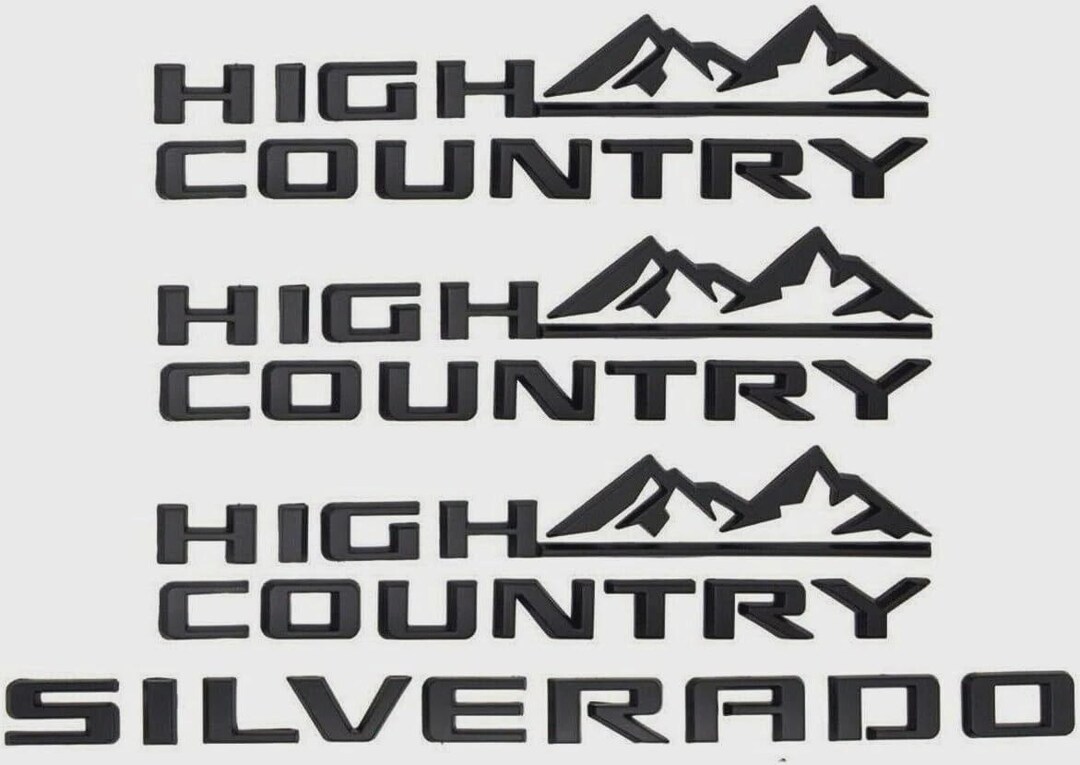 4pcs Matte Black High Country Emblems Fit 2019-2024 Silverado | Fender ...