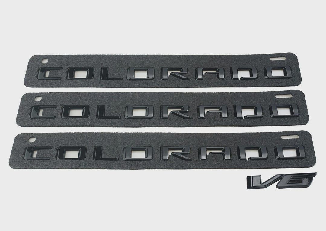 4x Gloss Black V6 Emblems for 2021+ Chevrolet Colorado Fender Tailgate ...