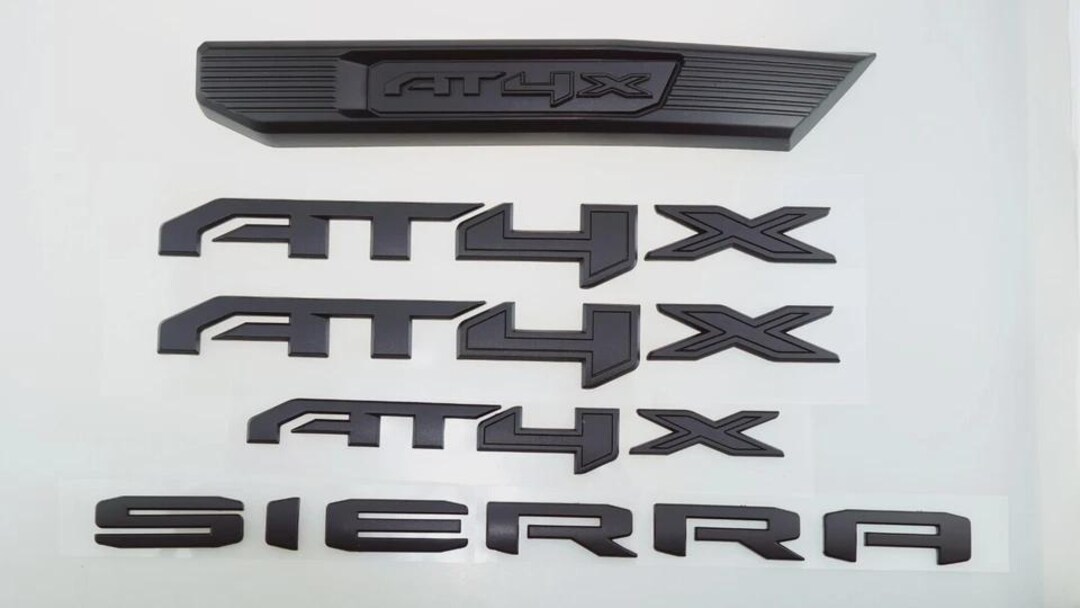 5pcs Matte Black Emblem Set for 2023–2024 GMC Sierra 1500 AT4X – Door ...
