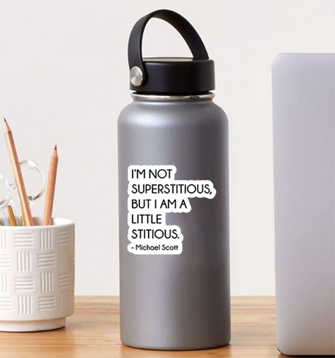 The Office Sticker - I'm Not Superstitious but I Am a Little Stitious ...