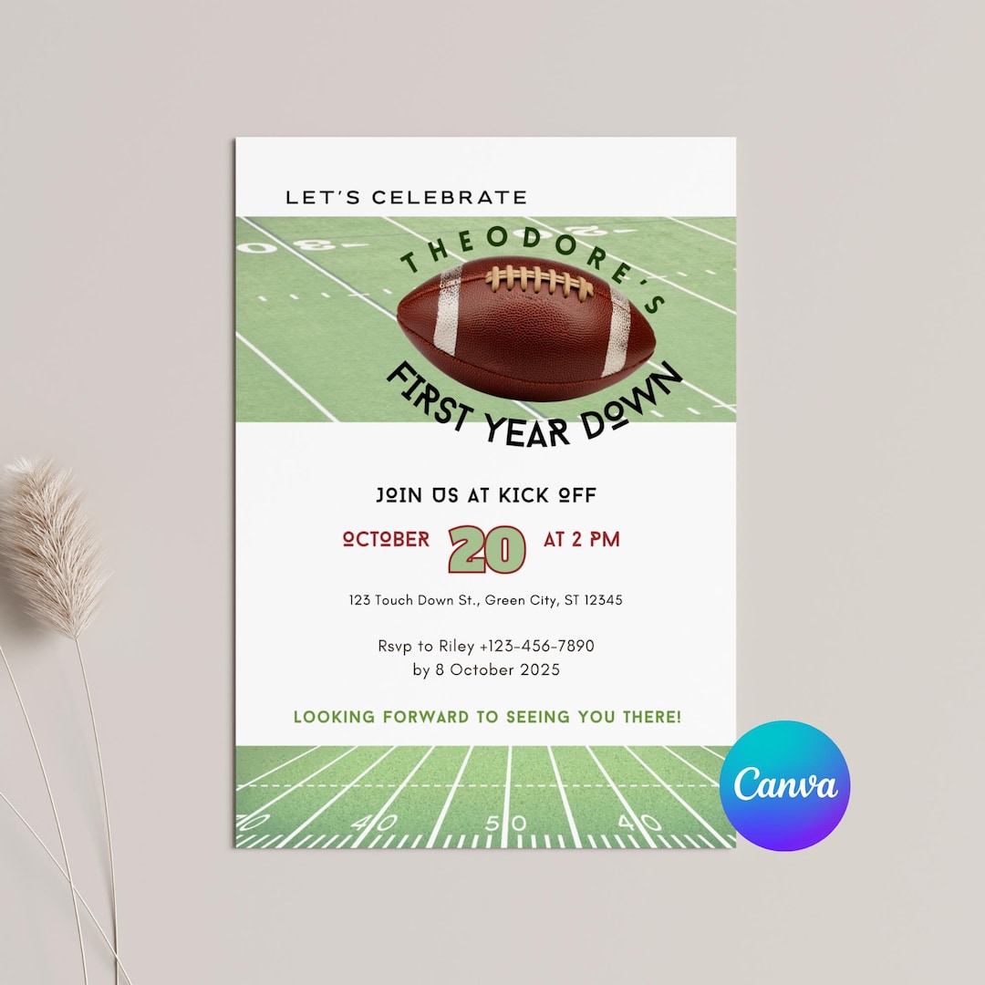 First Year Down Birthday Invitation Editable 1st Birthday Invite Boy ...