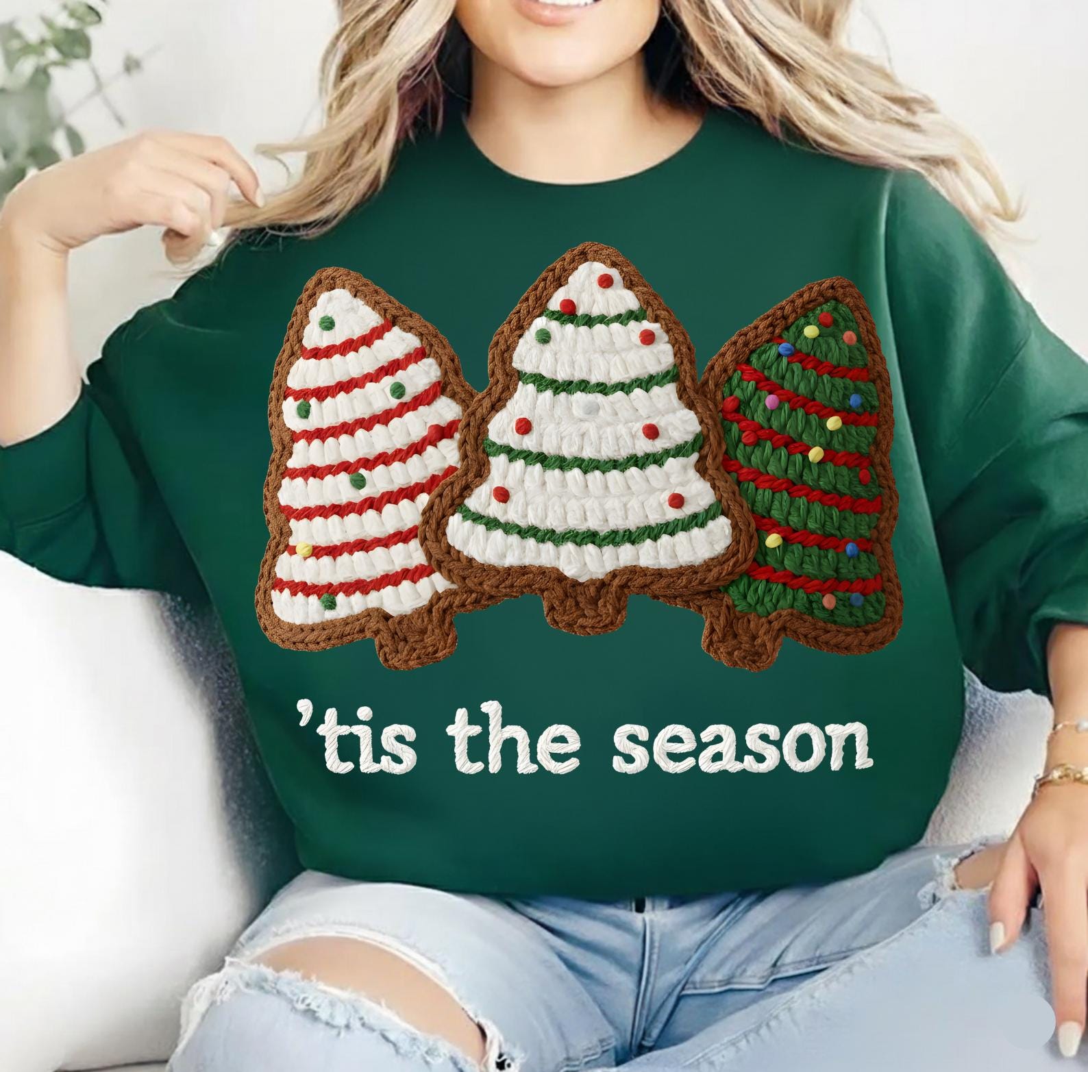 Christmas Tree Cake Crochet PNG, Holiday Shirt Design (digital Download ...