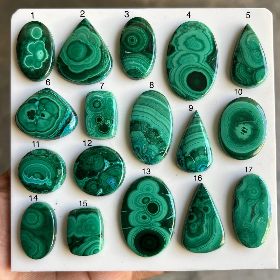 Green Malachite Cabochon: Natural Banded Gemstone for Jewelry - Etsy