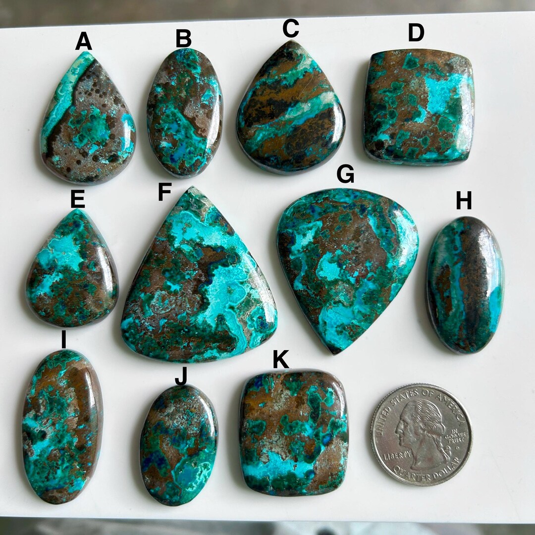 Chrysocolla 100% Natural Matching Designer Chrysocolla Cabochon Loose ...