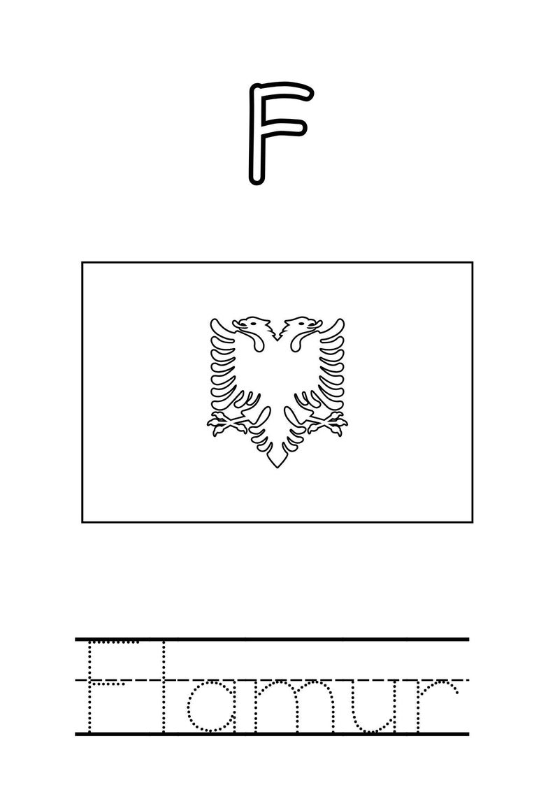 Albanian Alphabet Coloring and Tracing Worksheets – Printable PDF for ...