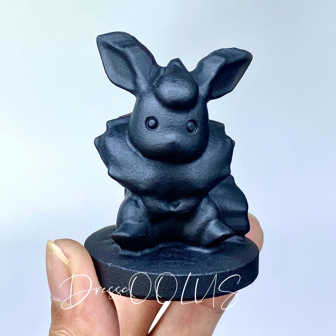 Natural Obsidian Moon Eevee Crystal,unique Quartz,hand-carved,pokémon ...
